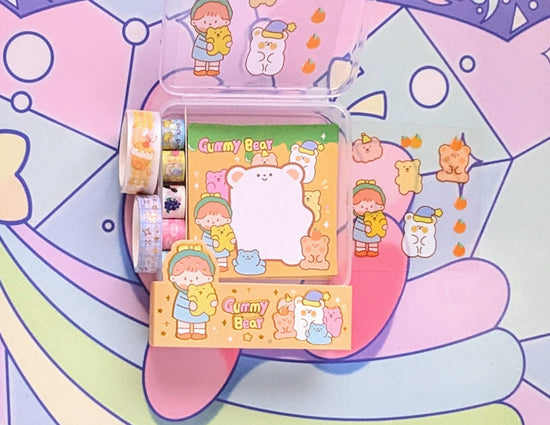 Kawaii Stationery Set (memo paper, washi tape & stickers) – Starlight ...
