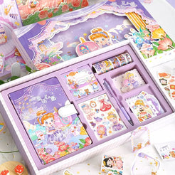 Kawaii Princess Journal Stationery Set in Pink – Starlight Glitter Notes